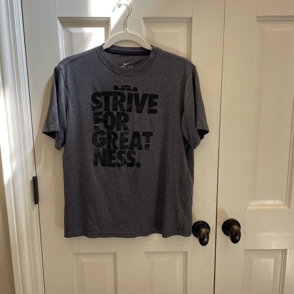 Nike | Shirts & Tops | Mike Boys Drifit Tshirt Dark Gray With Black ...